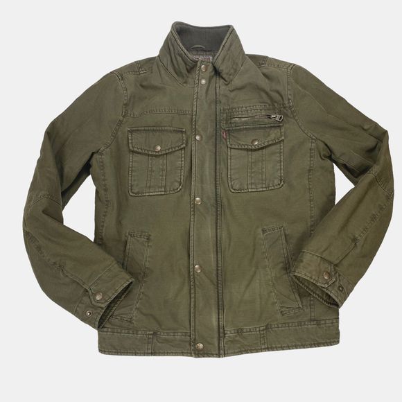 Levi's | Jackets & Coats | Levis Jacket Mens Small Green Lined 0 Cotton ...